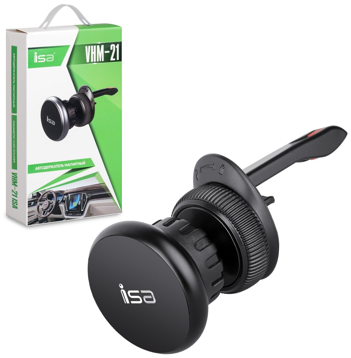Магнитный держатель в решетку ISA VHM-21, Черный