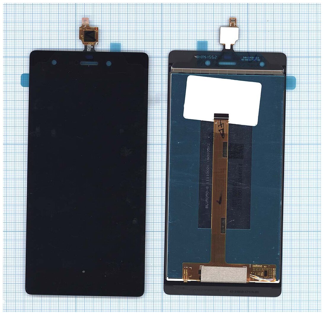 Дисплей (экран) в сборе с тачскрином для Micromax Canvas Nitro 3 E352 черный / 1280x720
