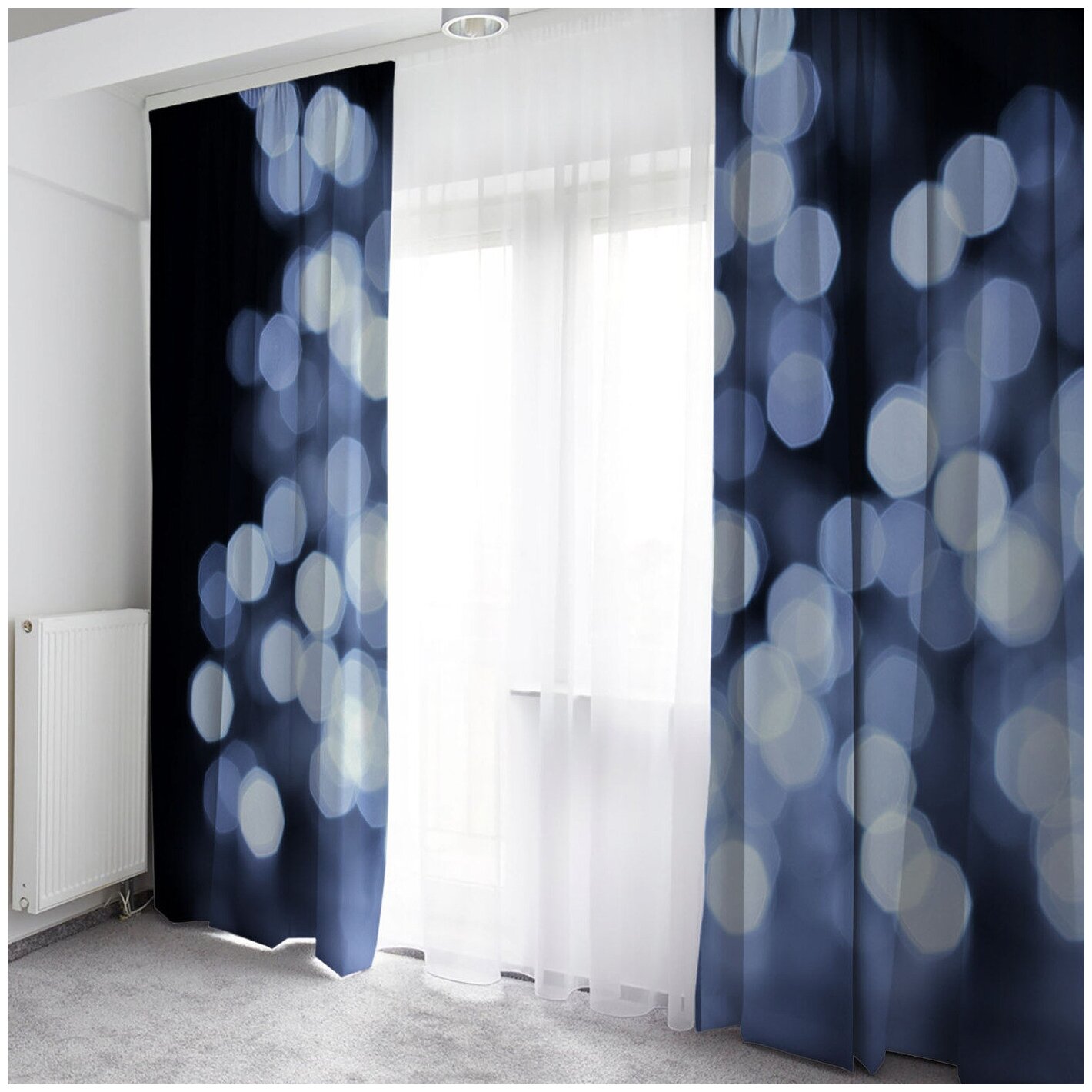 Фотошторы из габардина новогодние Good Room, 290x270 см.