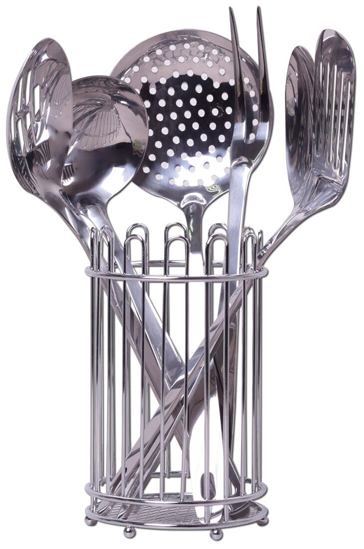 Набор кухонных принадлежностей 7 предметов Kamille КМ 5233 из нержавеющей стали (серебристый)