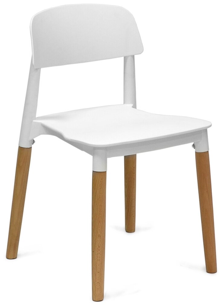 Стул Barneo N-220 интерьерный кухонный белый, натуральное дерево