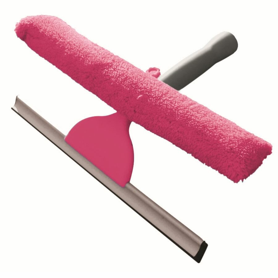 Стекломой с насадкой для мытья окон YORK, цвет: красный, набор: шубка + склиз, 084020RED