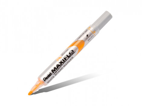 Маркер для белой доски PENTEL Maxiflo MWL5S-F, с жидкими чернилами, кнопкой подкачки чернил, круглый наконечник, оранжевый