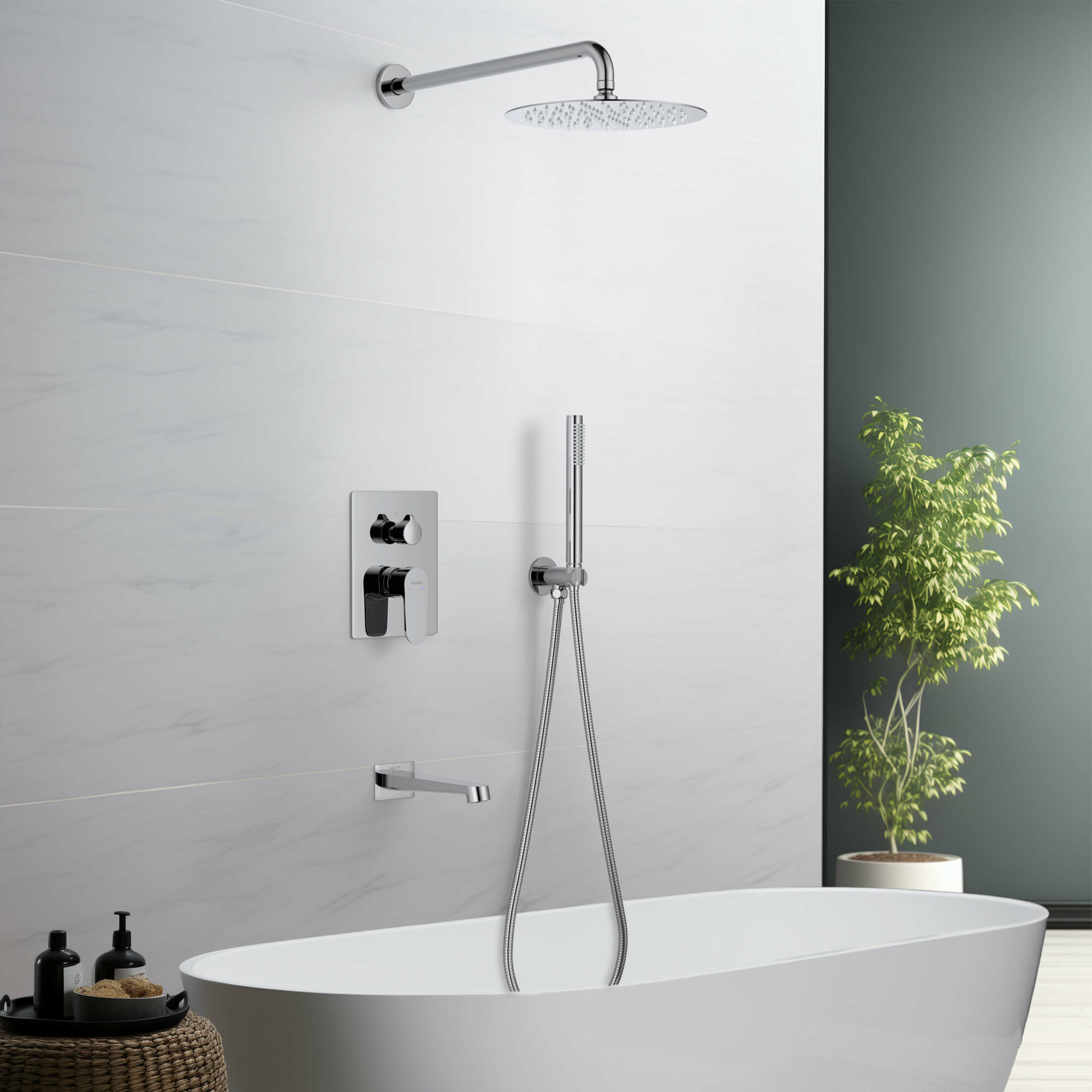 Душевая система Aquatek Оберон AQ1273CR, встраиваемая, антиизвестковое покрытие