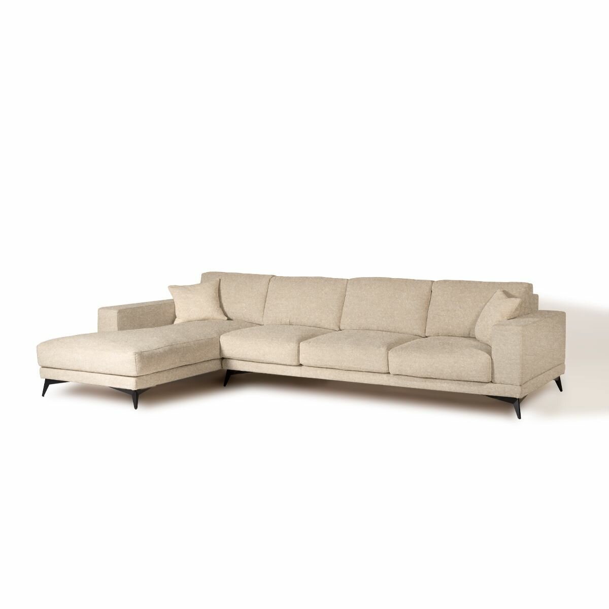 Диван Бергамо с оттоманкой левый в премиальном велюре 360/30