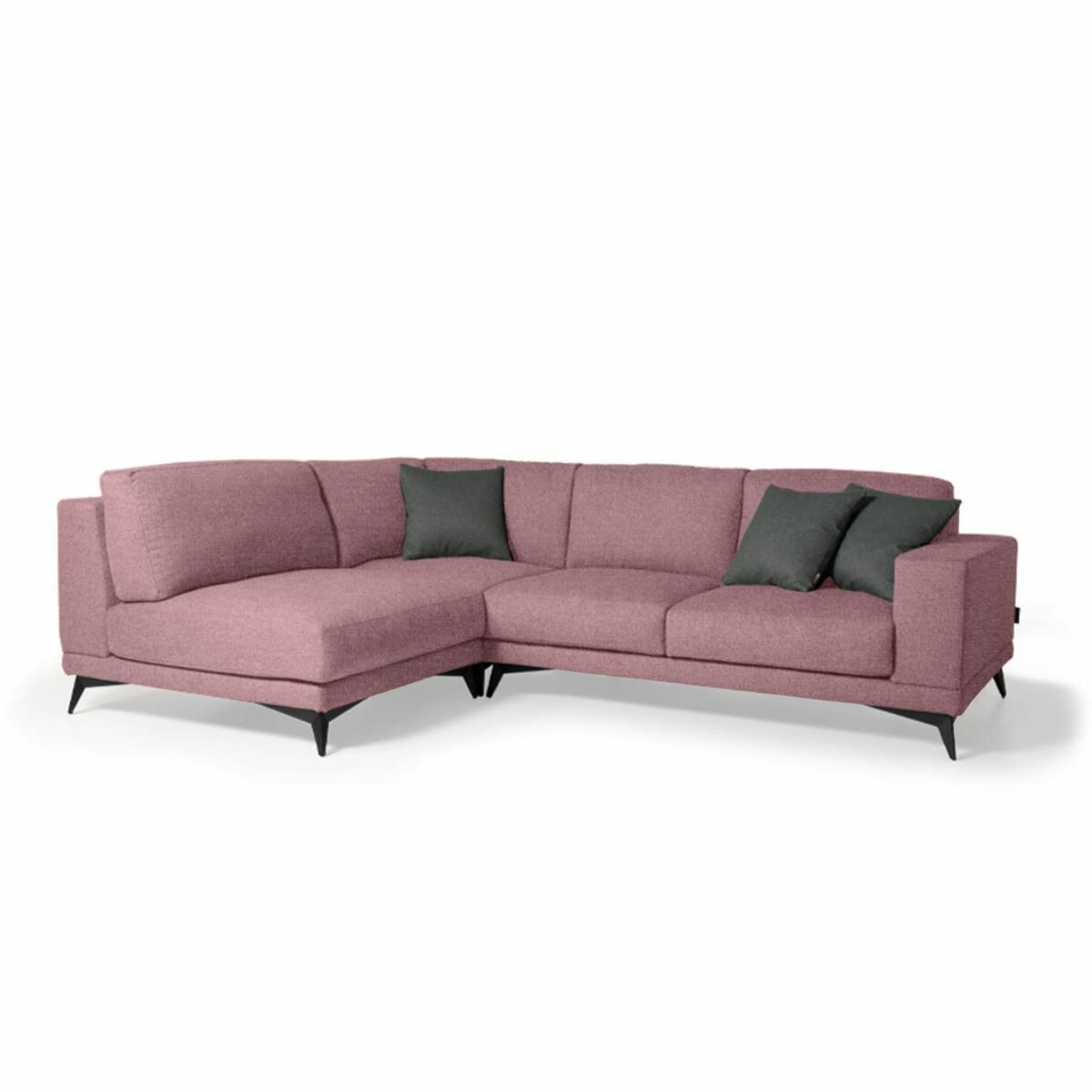 Диван Бергамо левый с оттоманкой со спинкой в ппремиальном велюре 2,55м/15