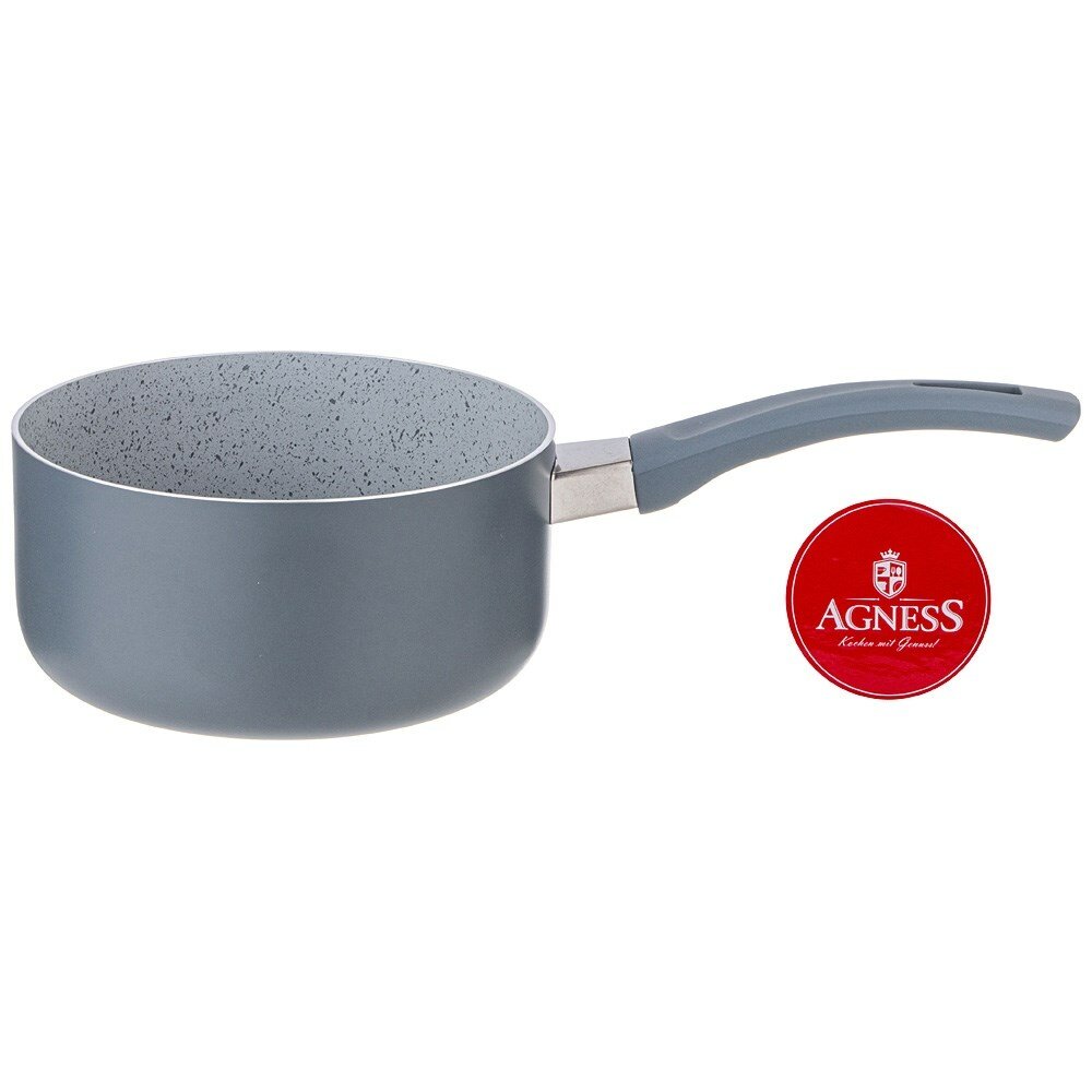 Ковшик agness "Black marble" антип. покр. ручка soft touch 1000 мл 14*7 с