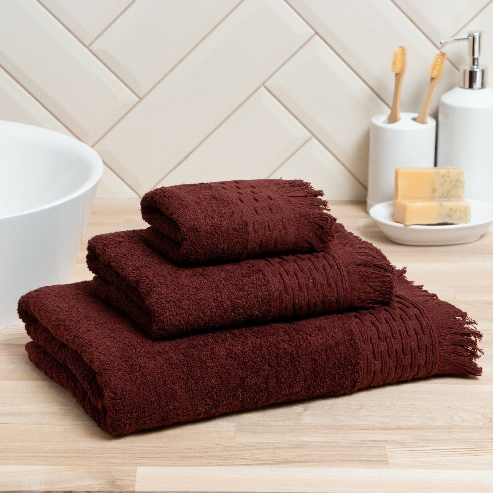 Полотенце махровое Love Life «Аморе» 50х90 см, коричневый, 100% хл, 450 гр/м2, 6784032