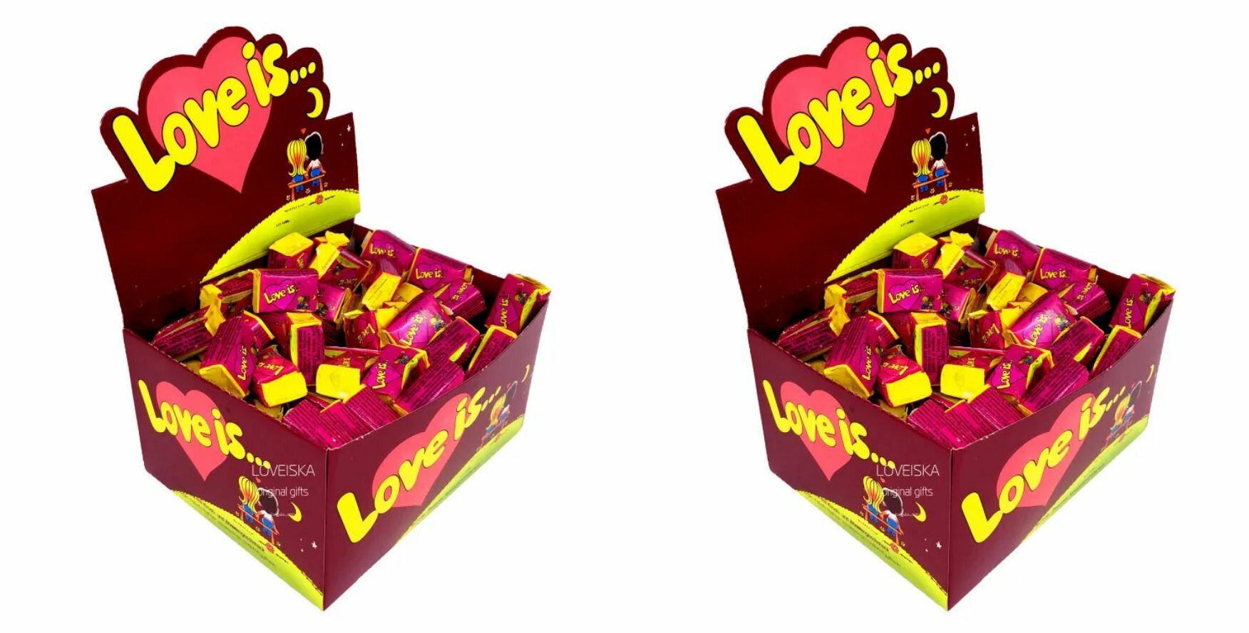 Love is Жевательная резинка Вишня-Лимон, 100 шт, 420 г, 2 уп