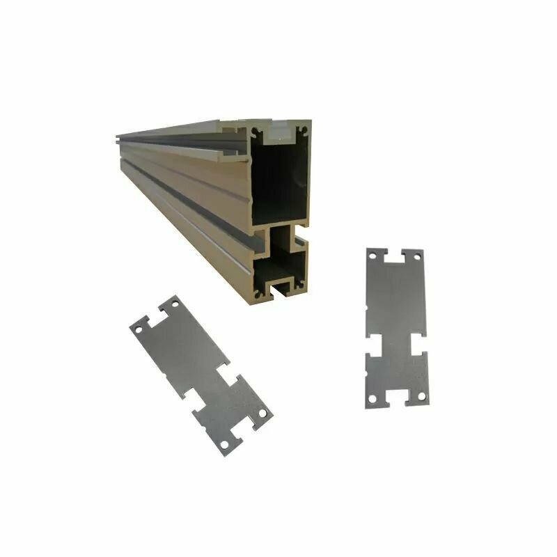 Профиль-шина 100 мм, 1 м, алюмин, анод, серебро матовое, с 2-мя накладками Woodwork TR100.1000N