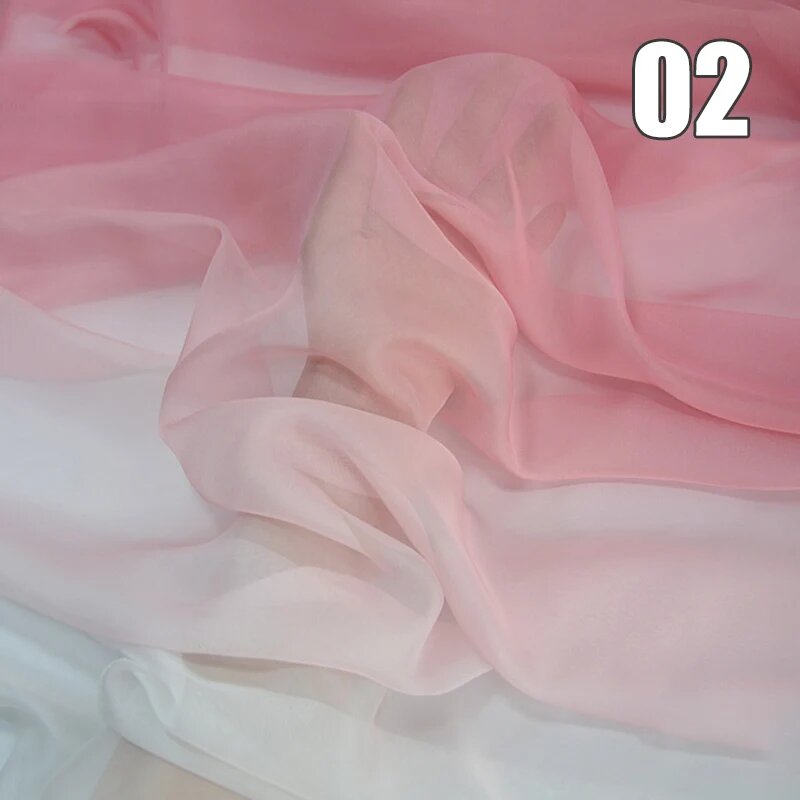 Шифоновая ткань с градиентом цветов радуги 1/2/3/5 м Розовый, 2M, 2