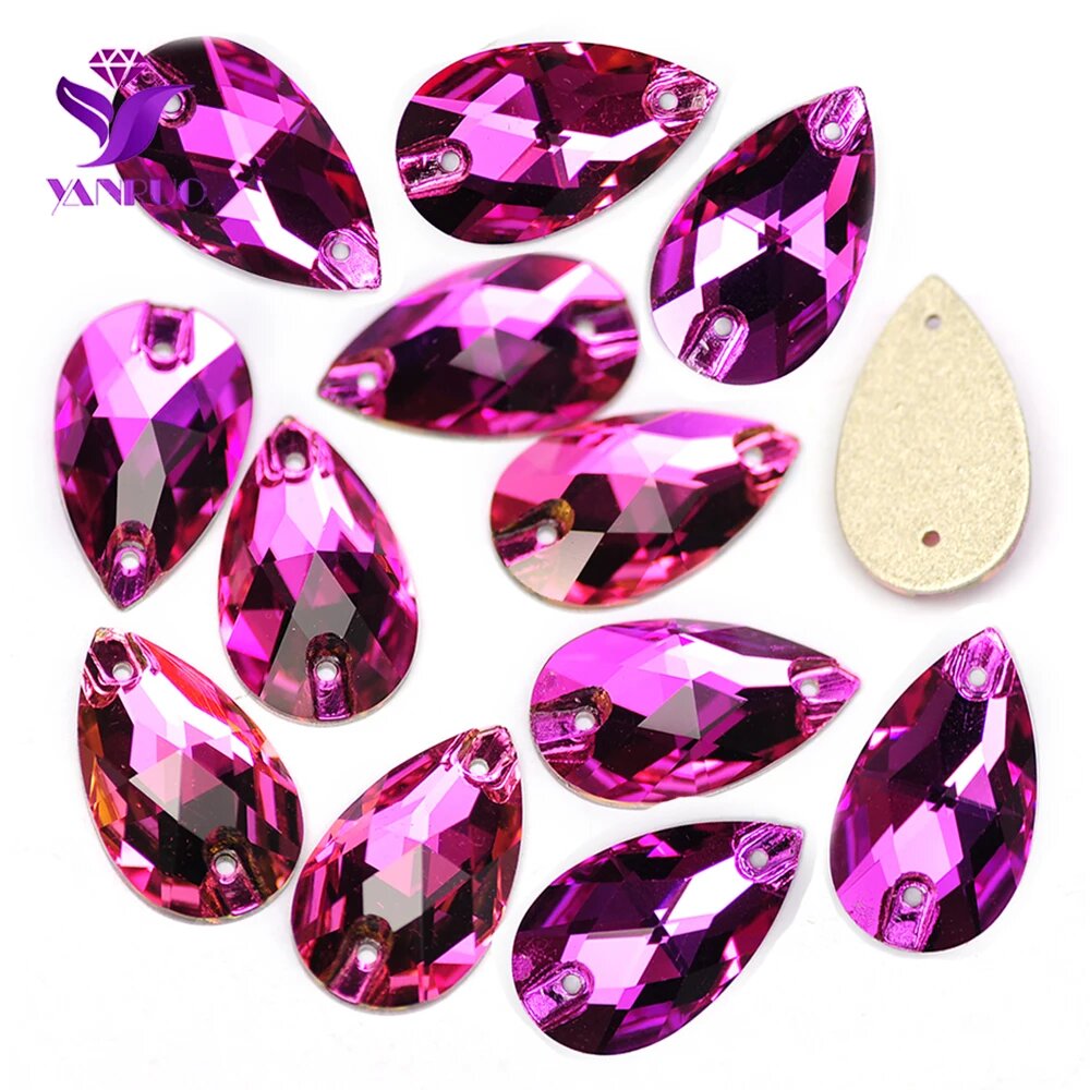 Кристаллы YANRUO 3230 для декора Фиолетовый, 11x18mm 20Pcs, Fuchsia
