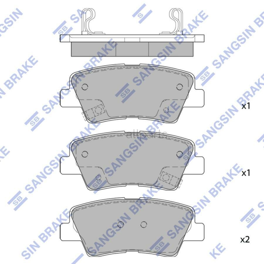 SANGSIN BRAKE SP4458 Колодки торм. диск. задн. KIA AMANTI 07-09