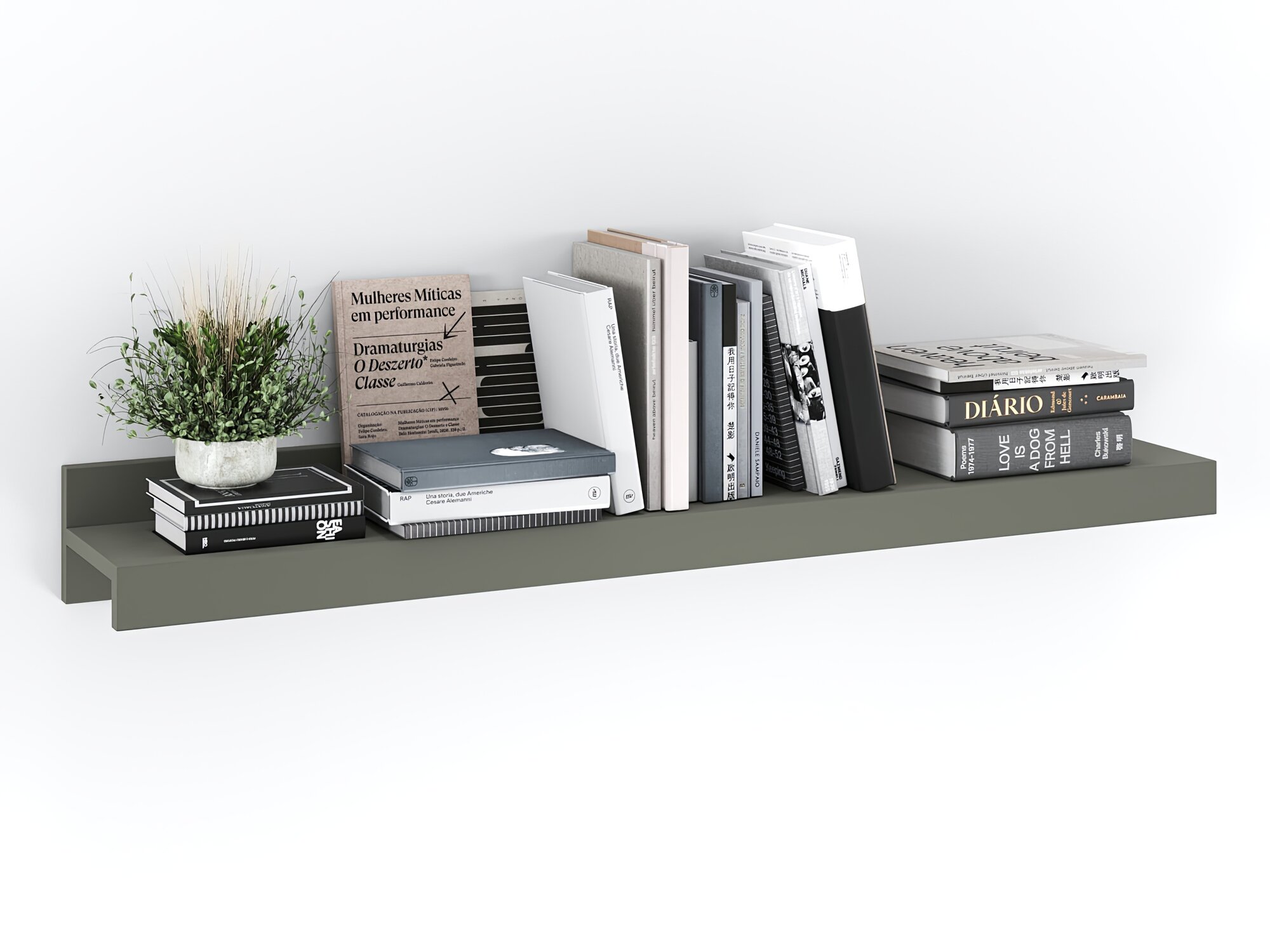 Полка навесная, настенная, для офиса, для детской Есэндвич Лаворо, 120х20х13 см (Хаки)