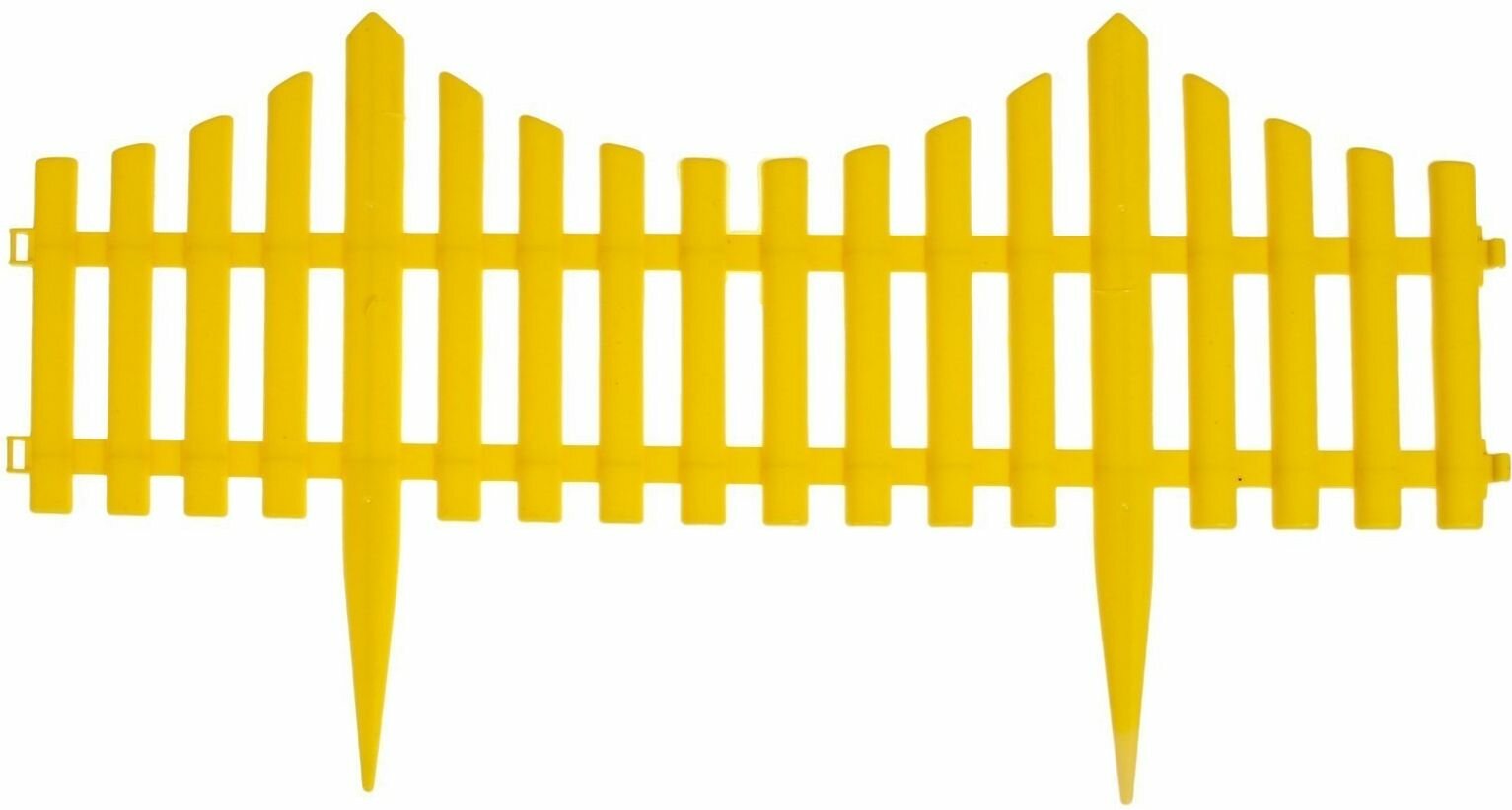 Ограждение декоративное сборное Greengo для клумб и грядок из пластика, заборчик-бордюр садовый для дачи и сада, 30 х 300 см, 5 секций, цвет желтый