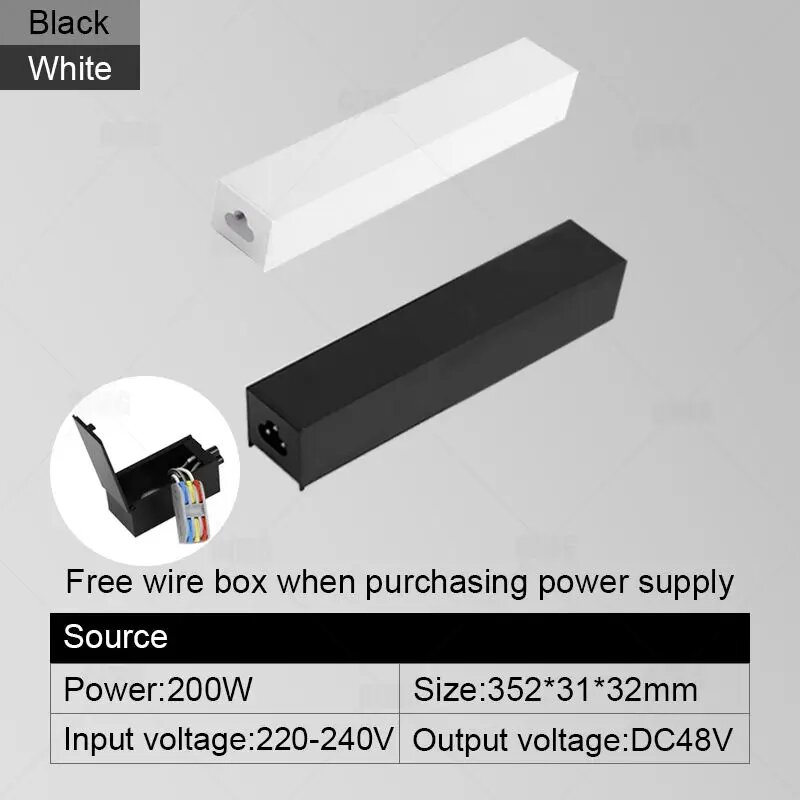 Магнитные трековые светильники OIMG 5 мм Black, Черный, Integrated 200W, Natural White 4000K