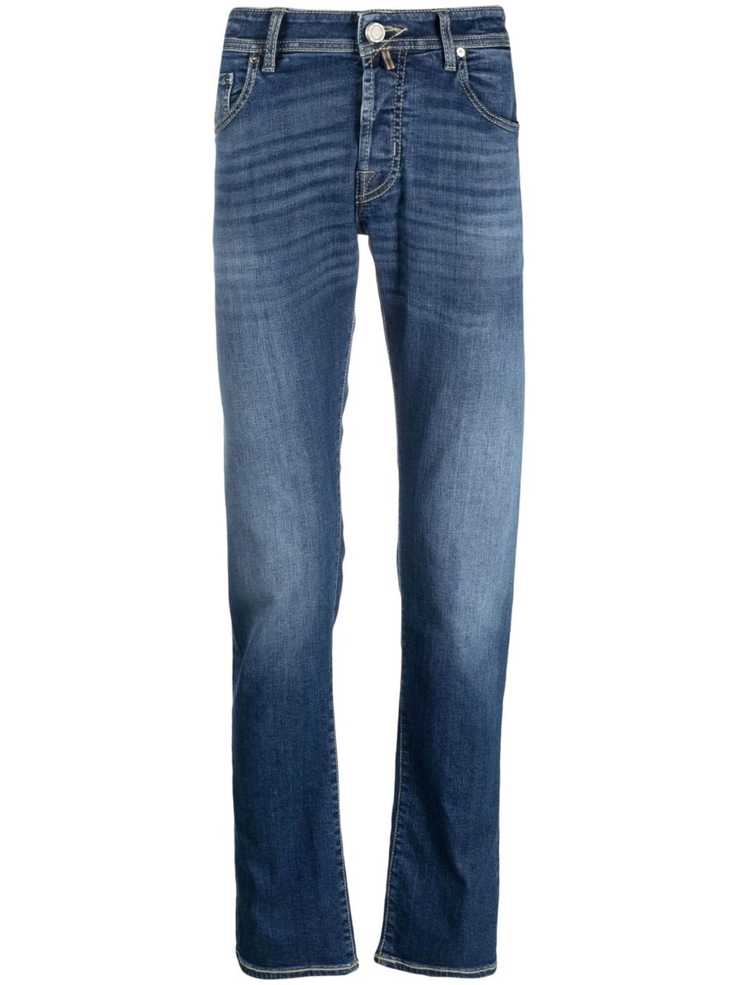 Джинсы Прямые джинсы с эффектом потертости 