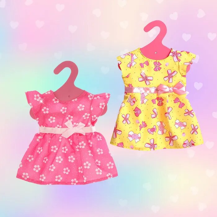 Одежда для пупса Happy Valley платье розовое в цветочек с бантиком