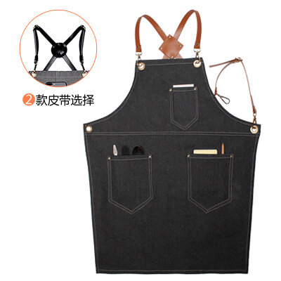 Фартук, корейский, с логотипом, черный