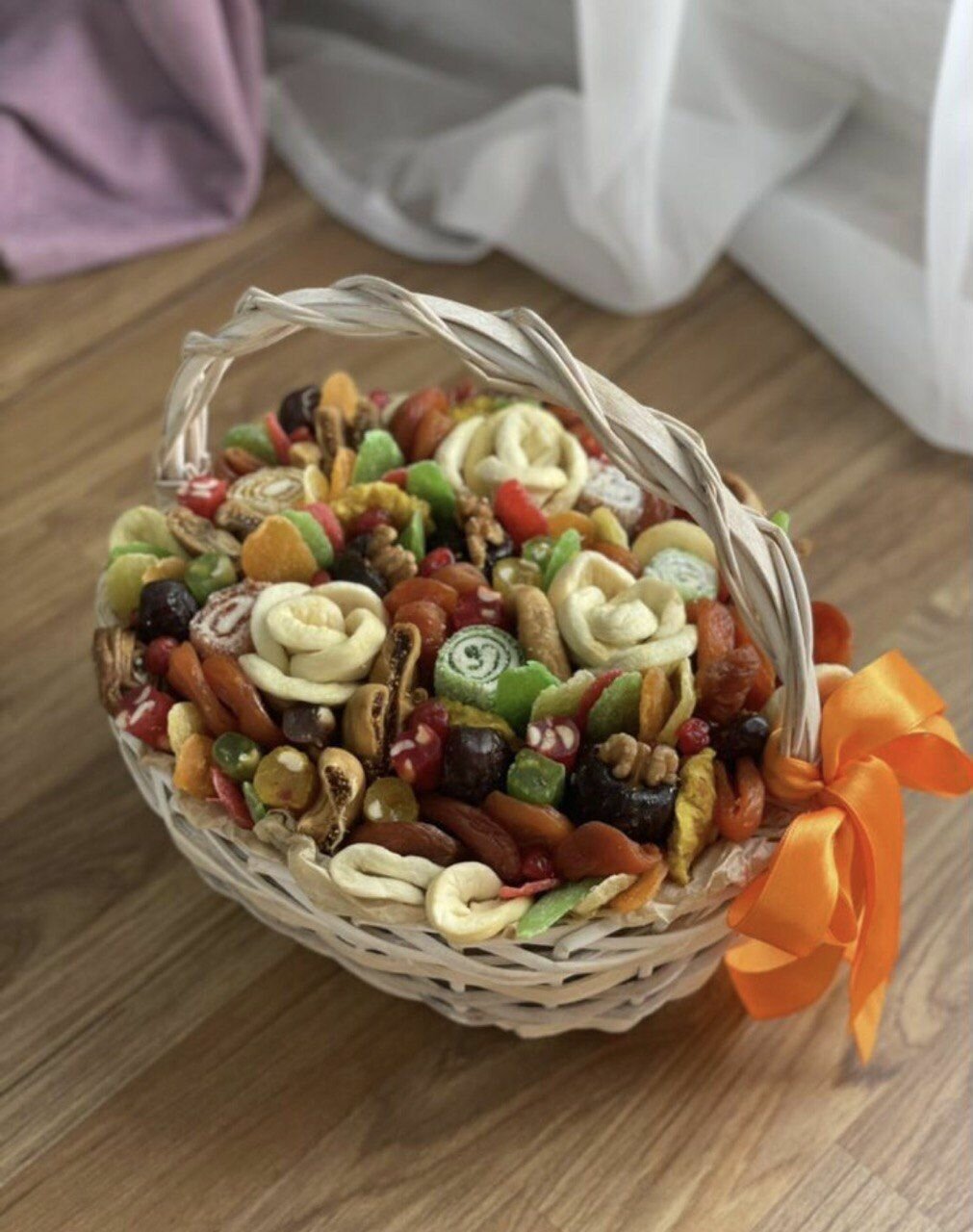 Подарочная корзина с сухофруктами, подарок женщине, маме на день рождения, Рамадан