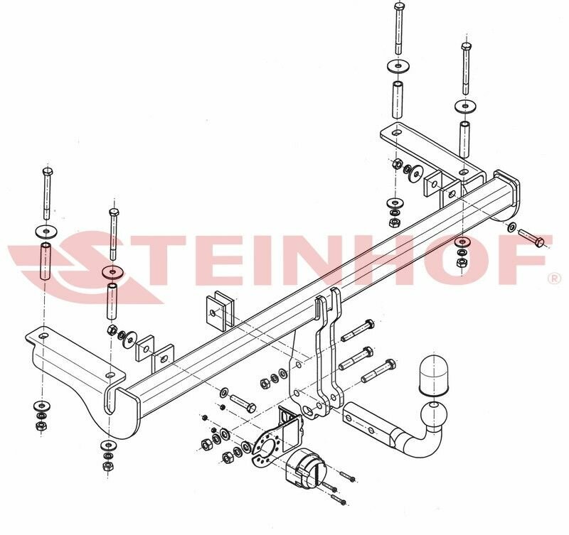 Фаркоп на Honda HR-V 3/5 дверей 2002-2006 (паспорт и сертификат в комплекте)(без электрики) Steinhof. H-065