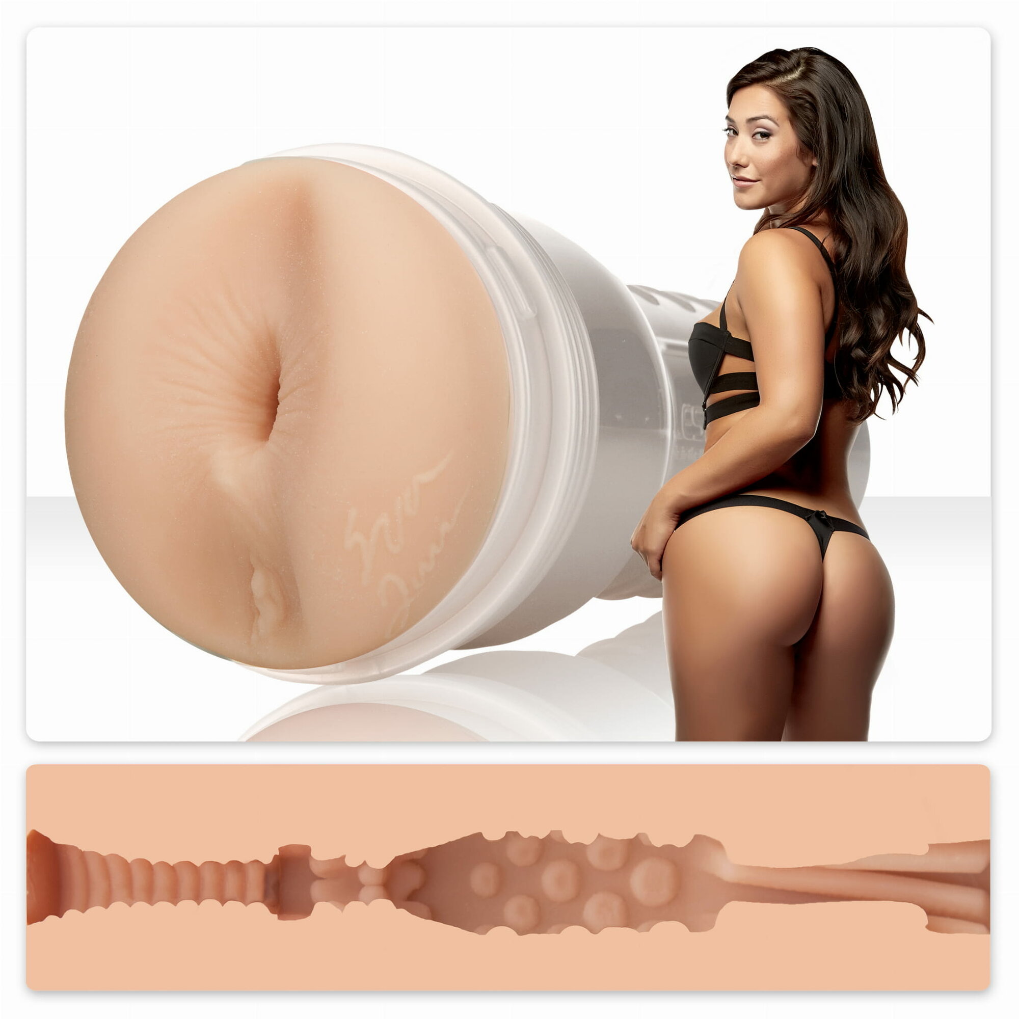 Мастурбатор Fleshlight Girls - Eva Lovia Spice Textured - попка (белый/бежевый)