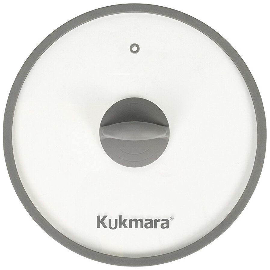 Крышка стеклянная Kukmara 28 cм, с ободом и пароотводом (С28П116)