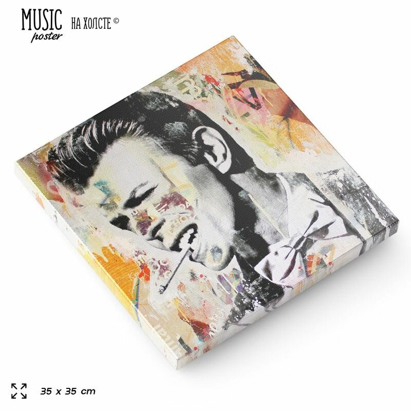 Картина David Bowie, Дэвид Боуи, 35х35 см, холст с печатью на подрамнике, интерьерная, SilverPlane