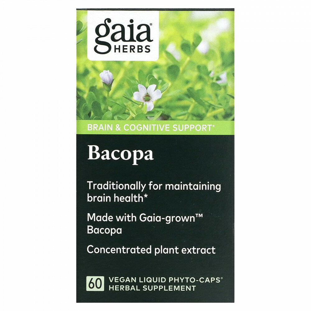 Gaia Herbs, бакопа, 60 жидк. капсул Phyto-Caps® (350 мг в 1 капсуле)