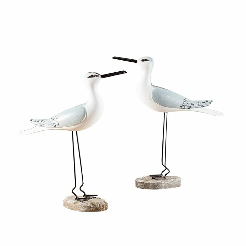 1 комплект, деревянная фигурка чайки, деревенская винтажная скульптура морской птицы, декор