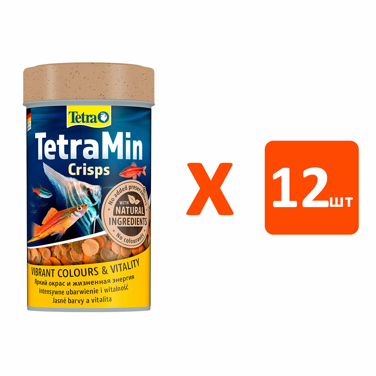 TETRAMIN CRISPS корм чипсы для всех видов рыб (100 мл х 12 шт)