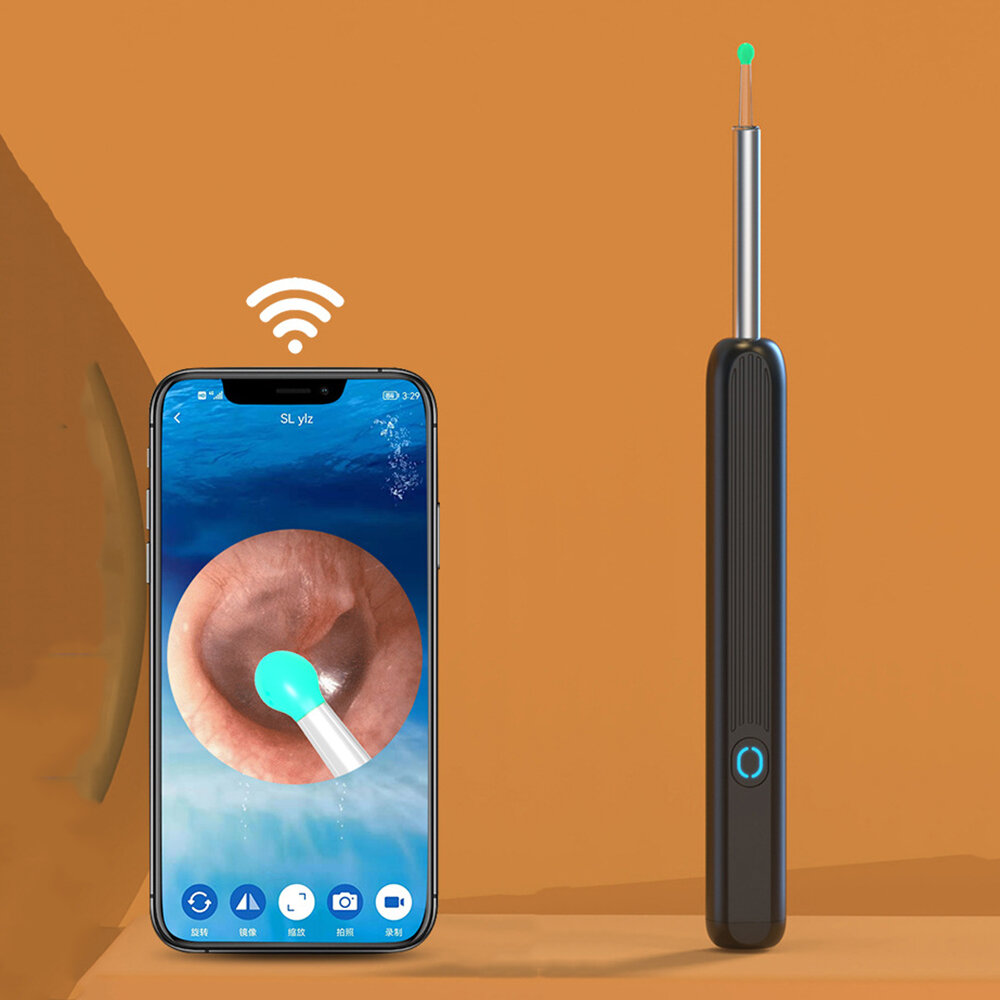 Ложка для удаления воска с видимым Wi-Fi, USB, HD, отоскоп, чистящее средство