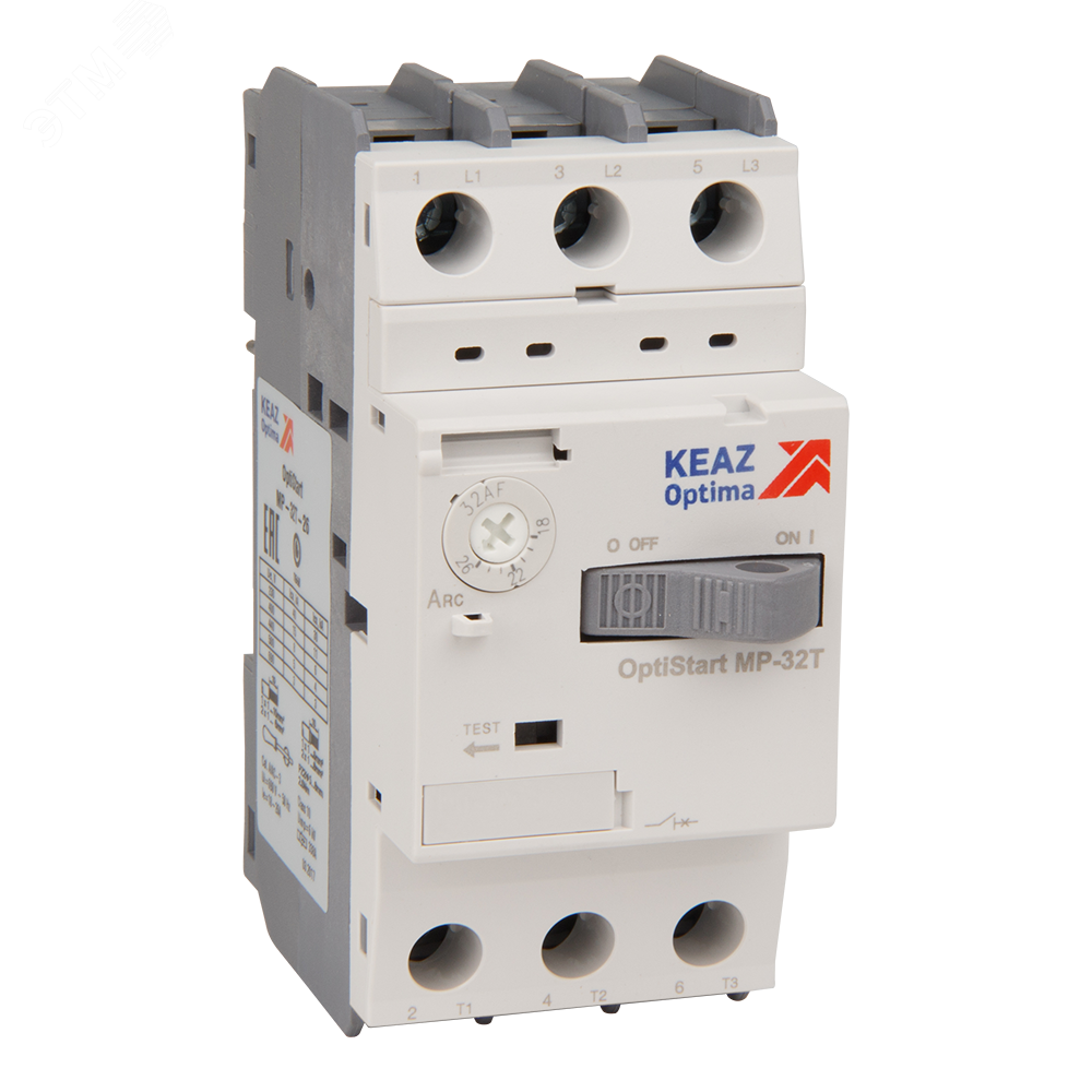 Автоматический выключатель защиты двигателя (DIN-рейка) KEAZ Optima OptiStart MP-32T-10 3P, 10 А, 50 кА [115746]