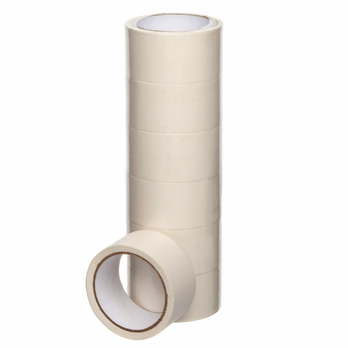 Клейкая лента (скотч) малярная (48мм x 19м, белая) набор 6шт, 6 уп.