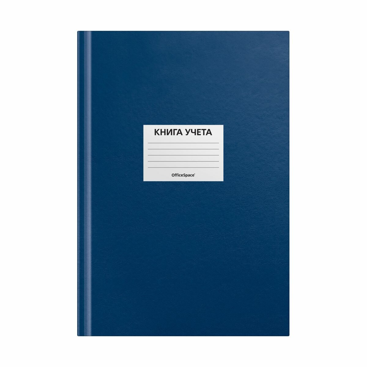 Бухгалтерская книга учета OfficeSpace (А4, 192л, клетка, 200x290мм, бумвинил, цвет синий, блок офсетный, наклейка (315599)