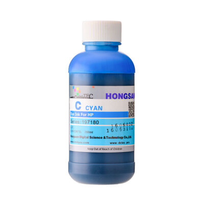 Чернила для HP 72, 711, 727, 764, DCTec 197180, 200 мл, голубые