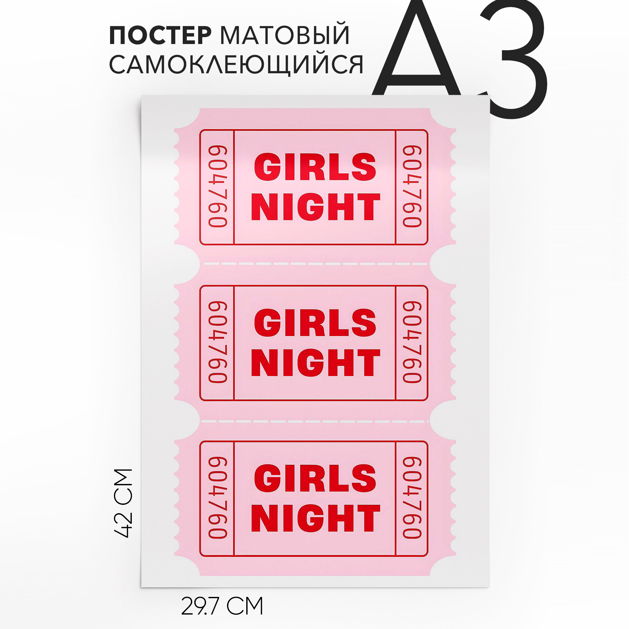 Интерьерные постеры на стену, на кухню A3 Билеты, влагостойкий, для декора