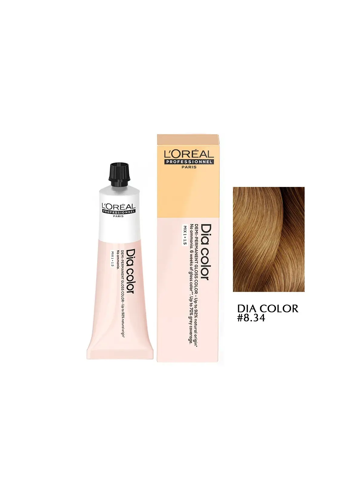 L'Oreal Professionnel L'Oreal Dia Color 8.34 - Краситель-блеск без аммиака светлый блонд золотисто-медный 60 мл