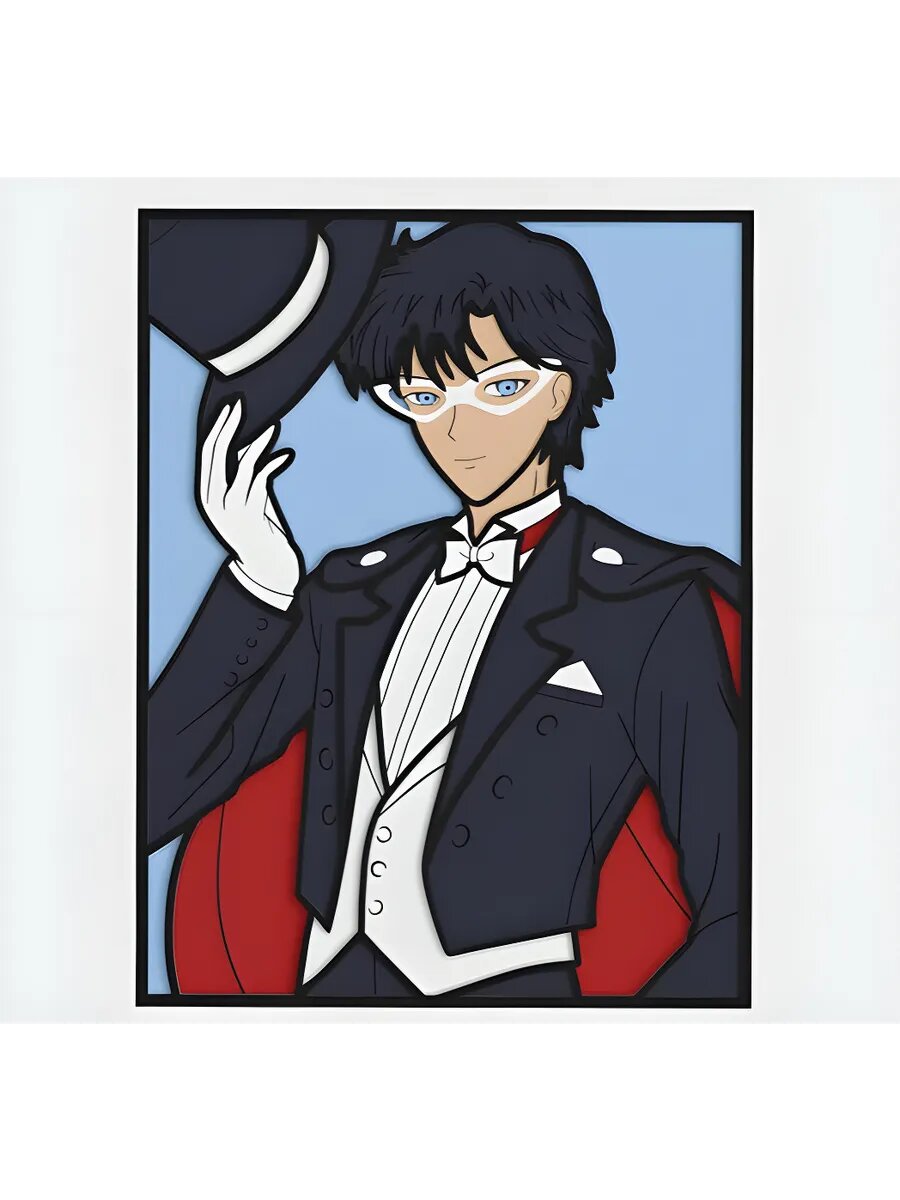 3D Картина по номерам из дерева Смокинг Маск, 23x30 см