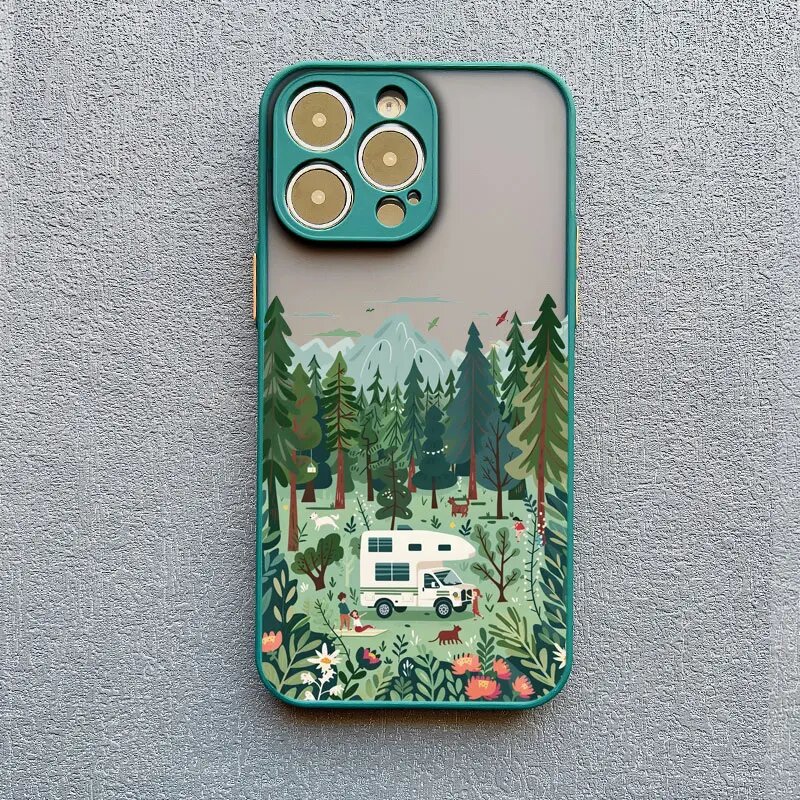 Чехол для iPhone с лесным пейзажем, green FCLX 3