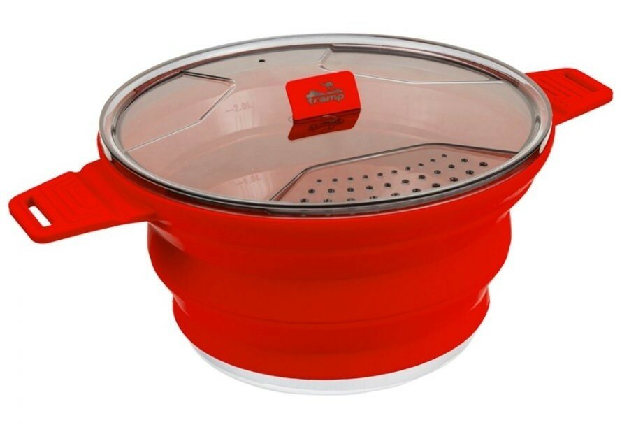 Котелок силиконовый Tramp 2,5л TRC-146 терракотовый