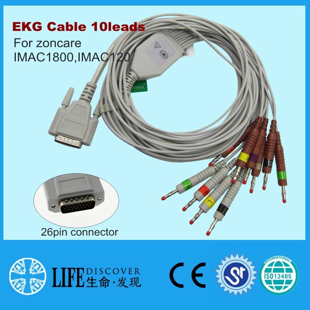 EKG кабель Zoncare для IMAC120B, U70u30, iMac1800 10leads 26pin