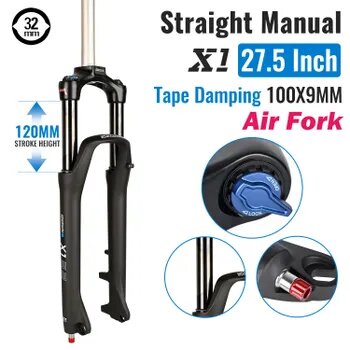 SR SUNTOUR X1 XCR Вилка для горного велосипеда с подвеской, ход 120 мм, QR 100x9 или BOOST 110x15 мм - 27.5 29" - масляная пружина или воздушная вилка - плавная работа