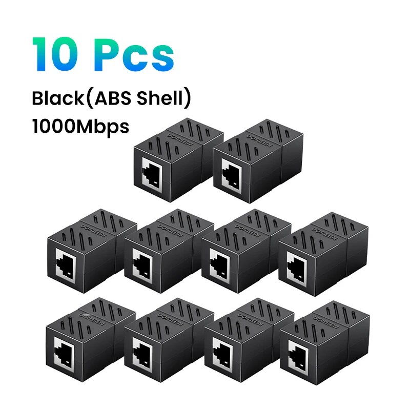 10 шт. UGREEN RJ45 сетевой удлинитель, черный