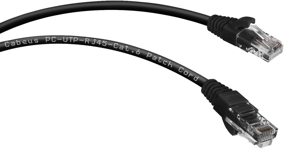 Патч-корд Cabeus 0.3м (PC-UTP-RJ45-Cat.6-0.3m-BK-LSZH)