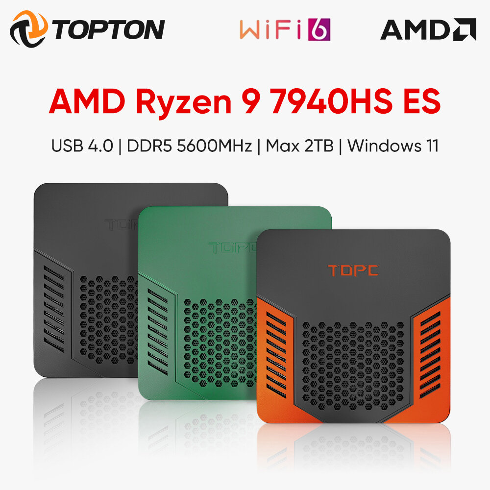 Topton D12 (AMD Ryzen 7 8845HS(3,8 ГГц), RAM 16 ГБ, SSD 512 ГБ, AMD Radeon 780M, Windows 11 Pro), беГц