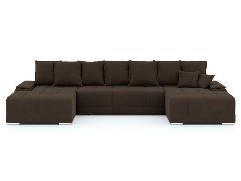 Угловой П-образный диван "Nordviks" еврокнижка, в ткани велюр зара браун 20