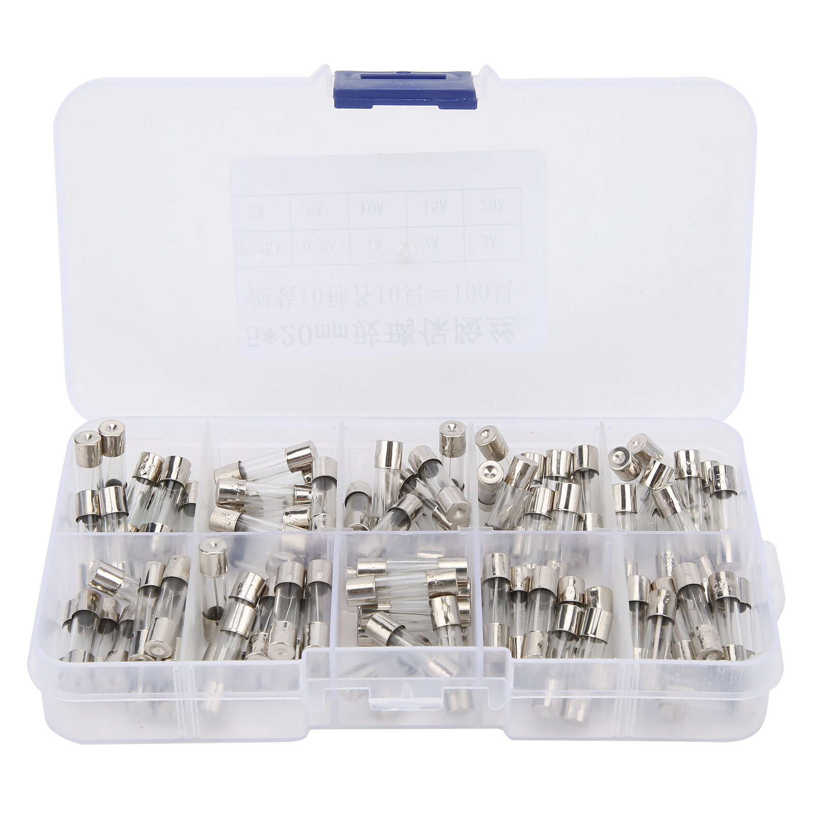 Стеклянный предохранитель 5x20 мм, быстродействующий, набор из 100 шт, предохранители для защиты цепи, электроники, автомобильной техники