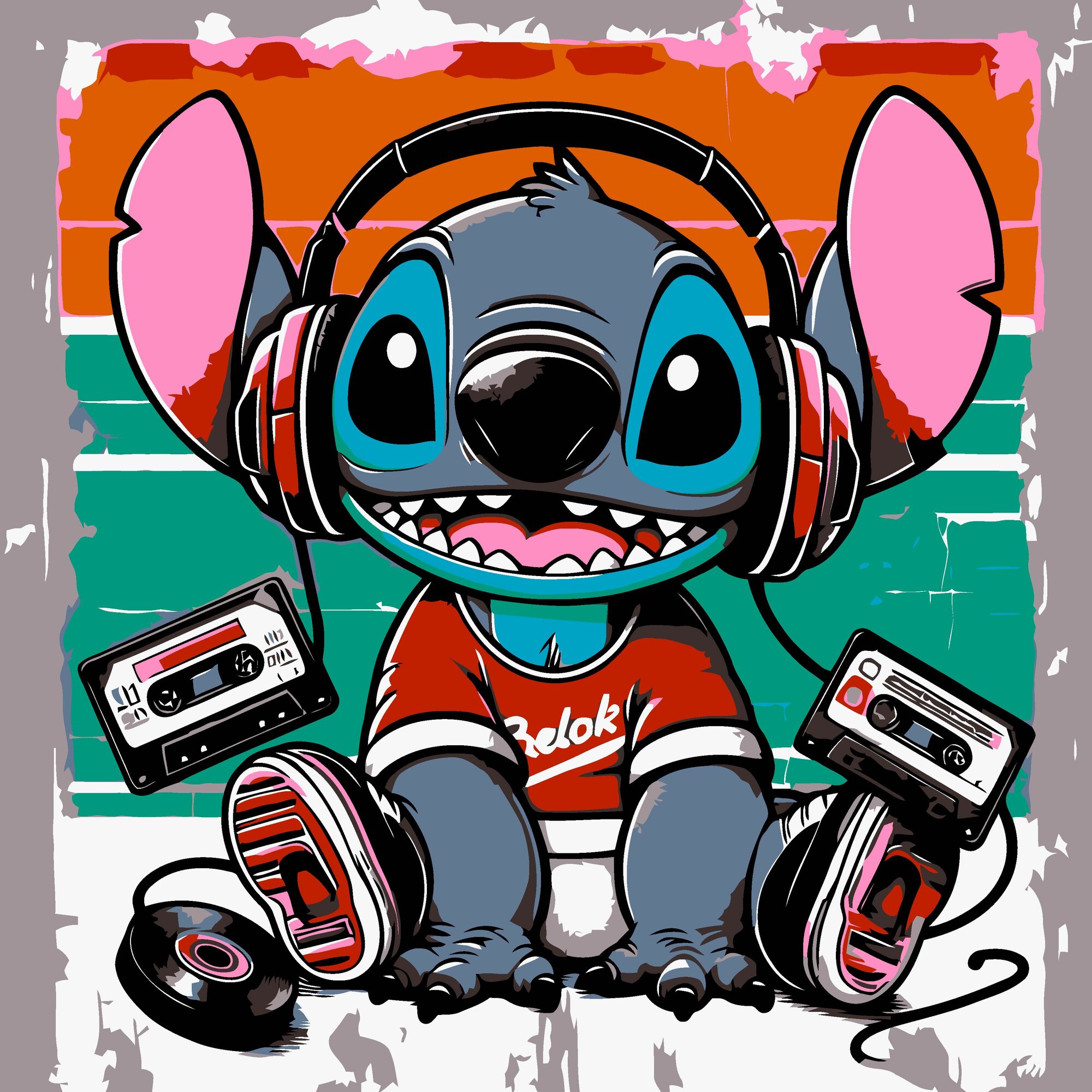 Детская Картина по номерам E22 " Стич" 30x30