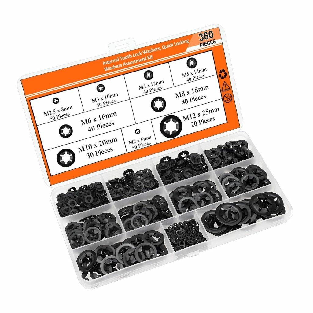 Комплект из 360 шайб для зажима подшипников сливы